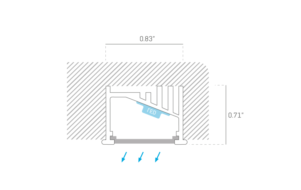CAB16F Cabinet Closet Hidden Recessed Linear Light with Flush Frosted ...