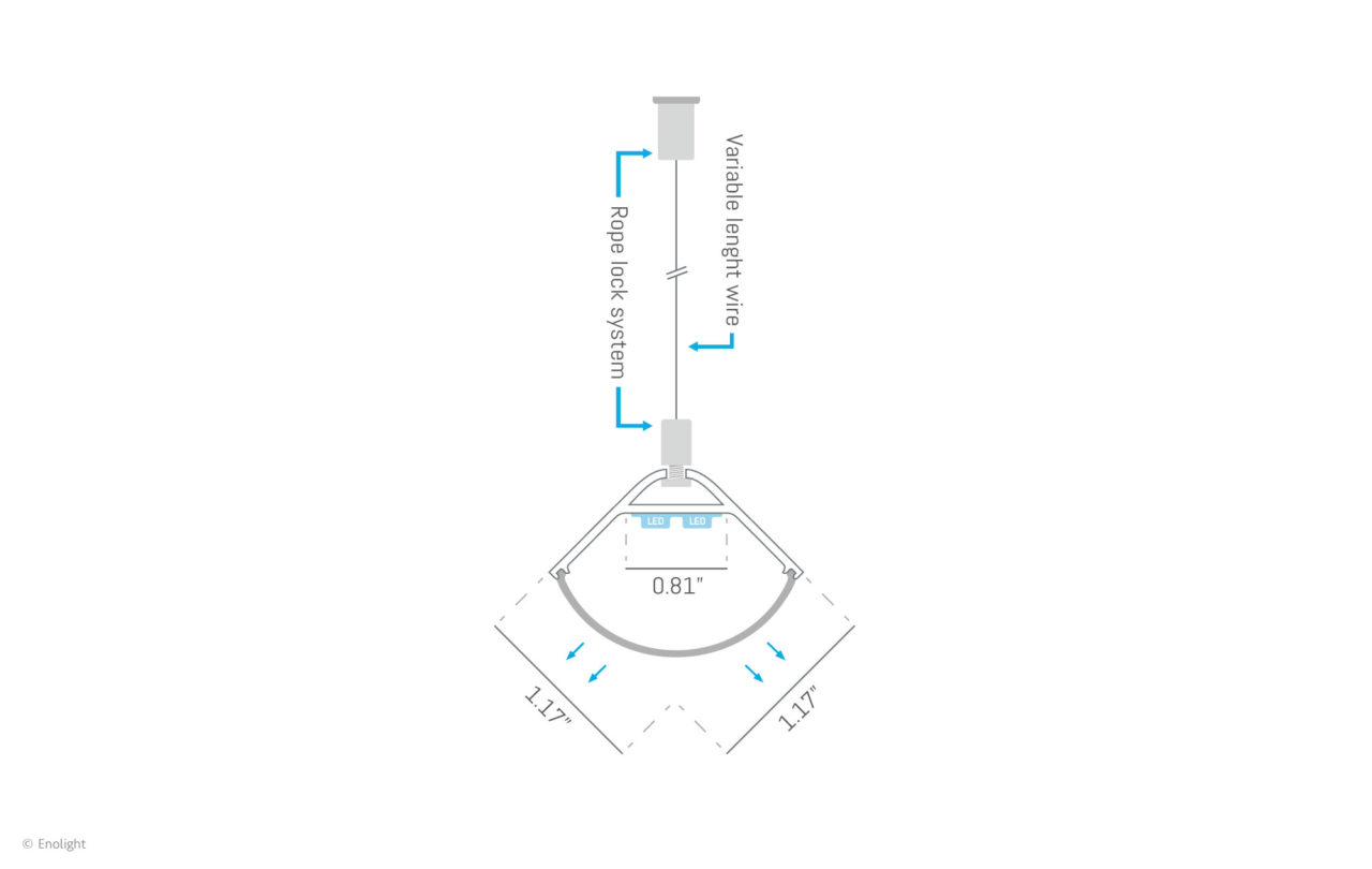 VIV2004C Extendable V-Shape Pendant Linear Light