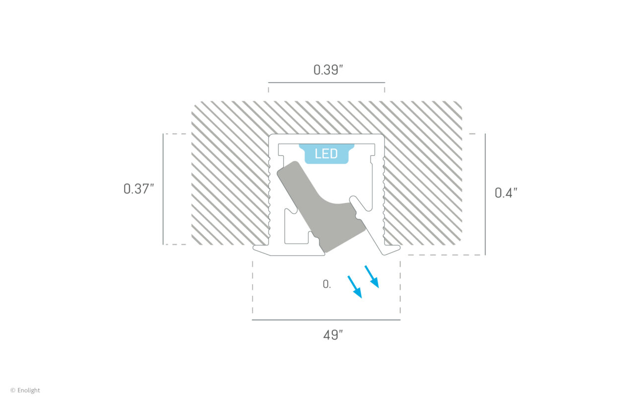 CAB202F Asymmetric Angled Slim Recessed Linear Light